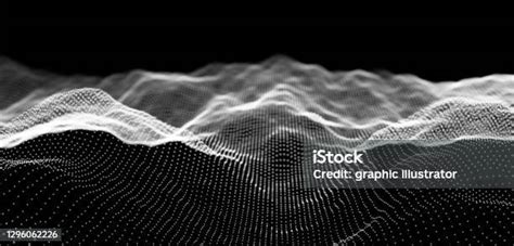 추상기술 배경 디지털 흰색 입자 파동 사운드 구조 시각화 플로우 점 풍경 0명에 대한 스톡 벡터 아트 및 기타 이미지 0명 3차원 형태 가리키기 Istock