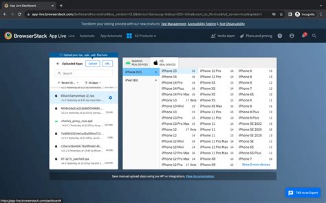 Multi Device Testing In A Single Tab With BrowserStack App Live