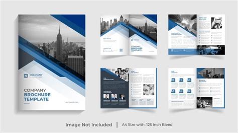 8 페이지 기업 현대 이중 비즈니스 제안 비즈니스 브로셔 연례 보고서 템플릿 디자인 프리미엄 벡터