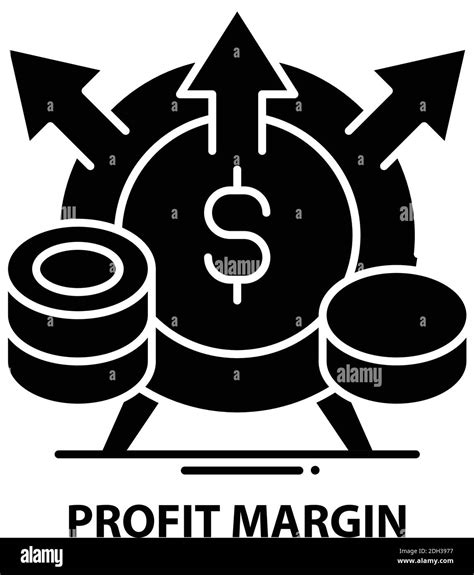Profit Margin Icon Black Vector Sign With Editable Strokes Concept Illustration Stock Vector