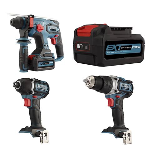 Erbauer EXT 18V 5Ah Li-ion Cordless 3 piece Power tool kit | DIY at B&Q