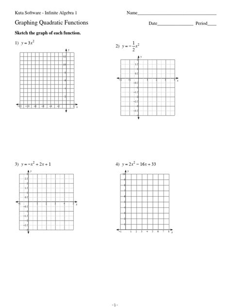 Graphing Quadratic Functions 1 2 Download Free Pdf Mathematics Algebra