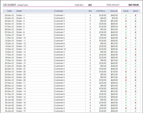 Order Form Tracker Excel Template Editable Order Tracker Etsy