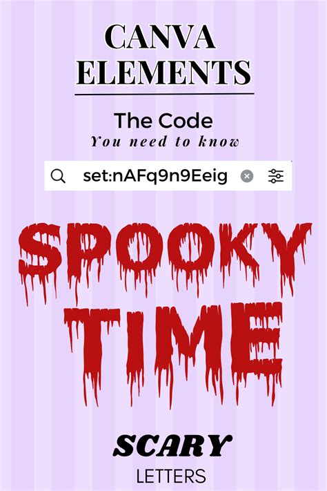 Canva Pro Keywords For Halloween Spooky Scary Letters Instagram Font Lettering Graphic