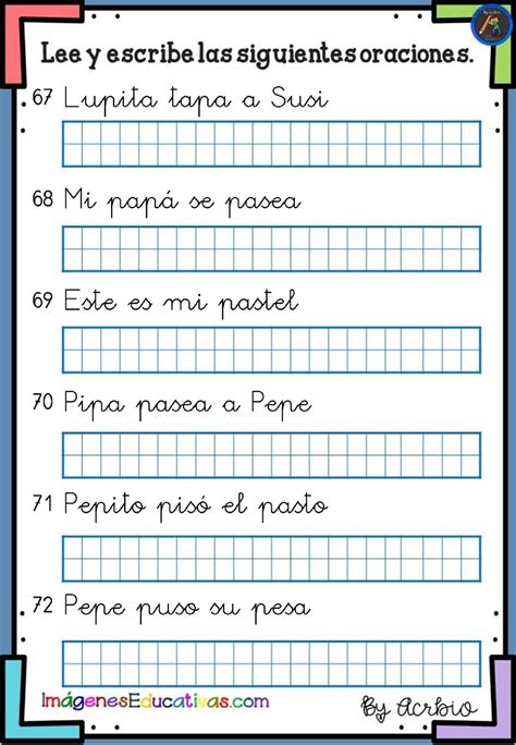 Cuadernillo Dictaco De Oraciones Para Primer Grado Imagenes Educativas