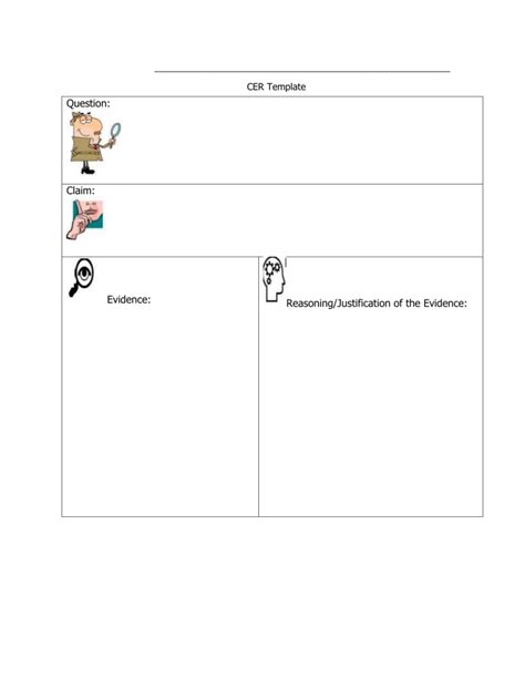CER Template Claim Evidence Reasoning