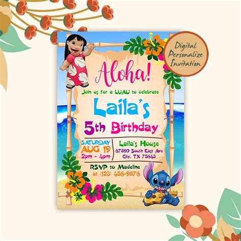 Lilo And Stitch Birthday Invitations