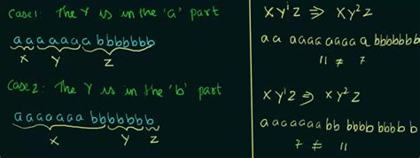 computer science pumping lemma division cases mathematics stack