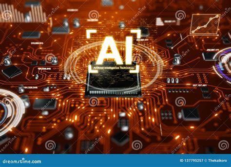 3d render ai artificial intelligence technology cpu central processor unit chipset on the