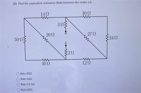 Solved Q Find The Equivalent Resistance Rab Between The Chegg Com