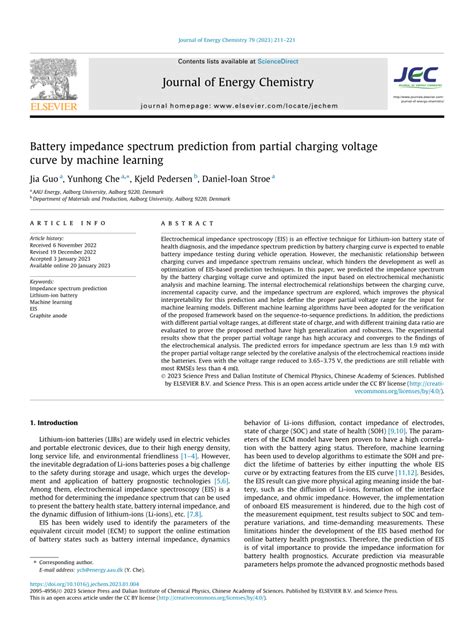 Pdf Battery Impedance Spectrum Prediction From Partial Charging