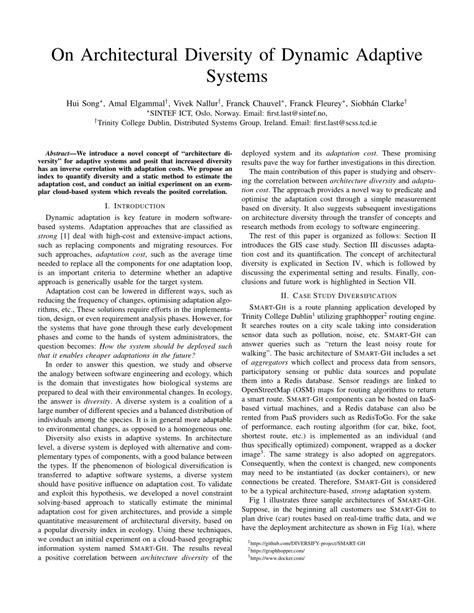 PDF On Architectural Diversity Of Dynamic Adaptive Systems
