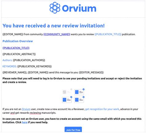 Edit An Email Template Orvium Platform