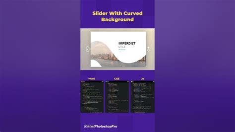 Slider With Curved Background Using Html Css Htmlcss Viralshort