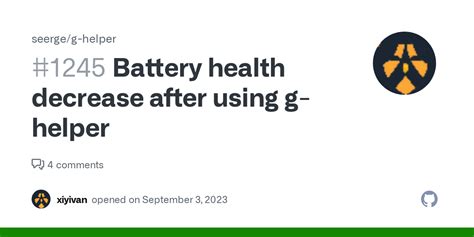 Battery Health Decrease After Using G Helper · Issue 1245 · Seergeg
