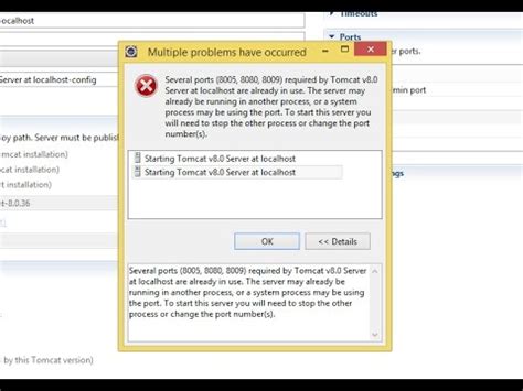 Several Ports 8005 8080 8009 Required By Tomcat Server At Localhost