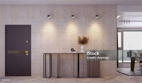 3d 렌더링 3d 그림 인테리어 장면 및 모형 소파 안락 의자 사이드 보드로 장식 된 거실 0명에 대한 스톡 사진 및 기타 이미지 Istock