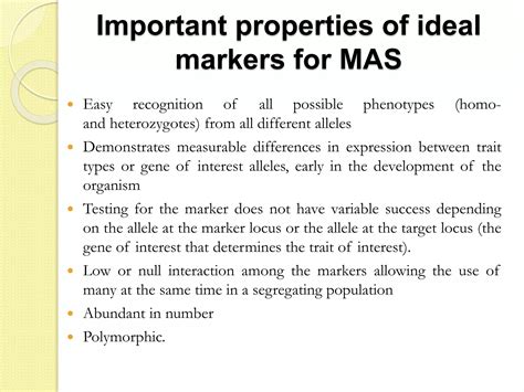 Marker Assisted Selection In Crop Breeding Ppt