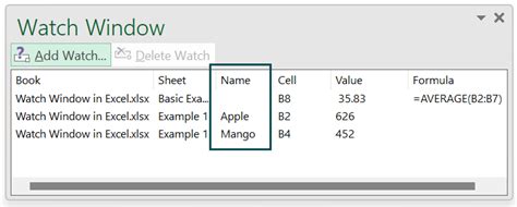 Watch Window In Excel What Is It Examples How To Use