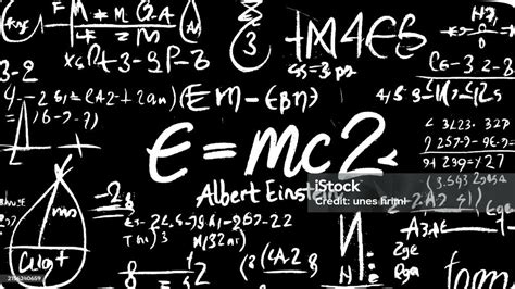 Math Equations Written On A Blackboard Einstein Equation Stock Illustration Download Image Now