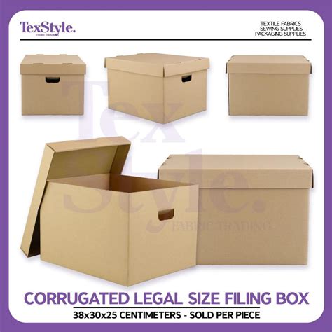 Textstyle Corrugated Filing Box Storage Container Office Filing Box File Box Legal Size