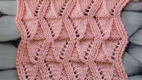 Эффектный Ажурный Узор Спицами Для Джемпера Кардигана Пледа Youtube