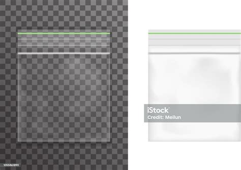 음식 빈 플라스틱 포장 가방 아이콘 세트 투명 배경 현실적인 디자인 벡터 일러스트 레이 션 3차원 형태에 대한 스톡 벡터 아트 및 기타 이미지 3차원 형태 가방 건강