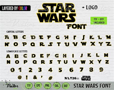 Star Wars Font Star Wars Ttf Font Svg Star Wars Font Svg Font Cricut Font Silhouette
