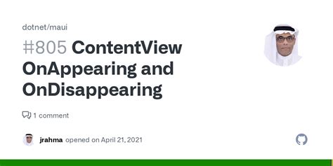 Contentview Onappearing And Ondisappearing · Issue 805 · Dotnetmaui · Github