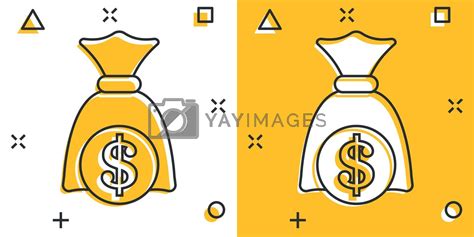 Money Bag Icon In Comic Style Moneybag Cartoon Vector Illustration On