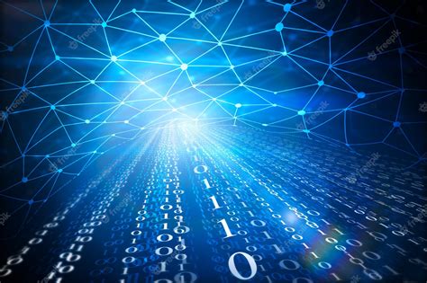 Premium Photo Binary Code With Polygonal Mesh