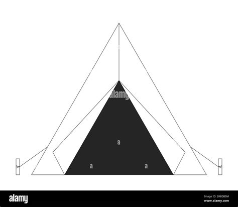 Camping Tent Flat Monochrome Isolated Vector Object Stock Vector Image