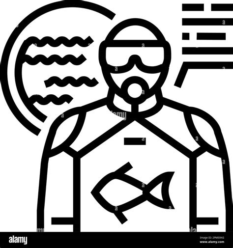 Marine Biologist Worker Line Icon Vector Illustration Stock Vector Image And Art Alamy