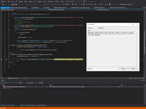 Exception Thrown In Exe Microsoft C Exception Winrthresulterror