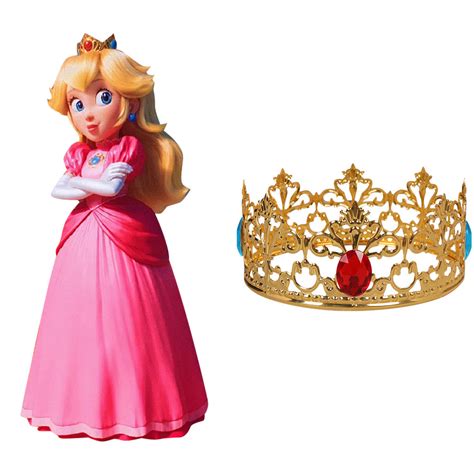 Movie The Super Mario Bros Movie Peach Cosplay Crown Costume Accessor