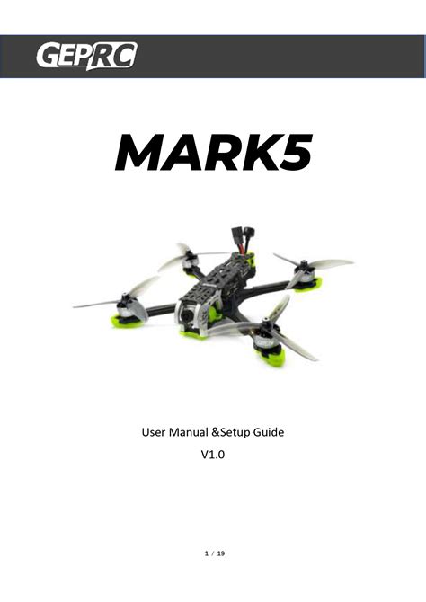 Geprc Mark5 User Manual And Setup Guide V11 Freestyle Fpv Quadcopter