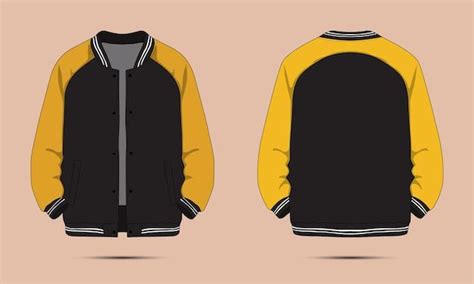 Raglan Sleeve Varsity Jacket Premium Vector