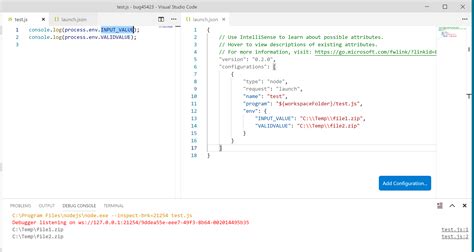 Nodejs Environment Variables Within Launchjson Are Undefined If They Contain The Underscore