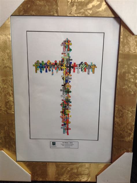 Tiny Crosses Coloured In Texta Then Arranged Into A Large Cross