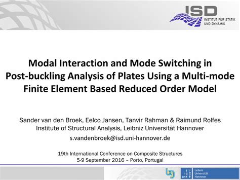 Pdf Modal Interaction And Mode Switching In Post Buckling · Pdf Filepost Buckling Analysis