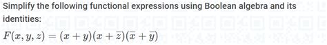 solved simplify the following functional expressions using