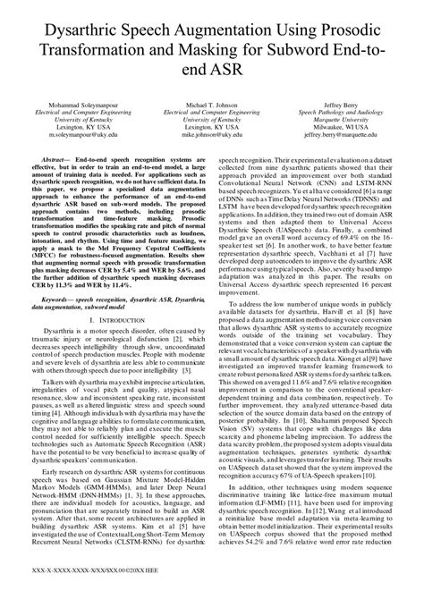 Pdf Dysarthric Speech Augmentation Using Prosodic Transformation And