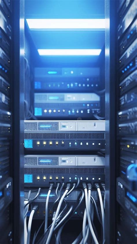 Data Infrastructure Network Server Room With Organized Computer