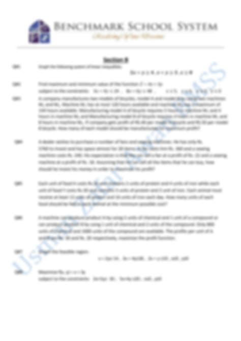 SOLUTION Unit 9 Linear Programming Worksheet 1 Studypool