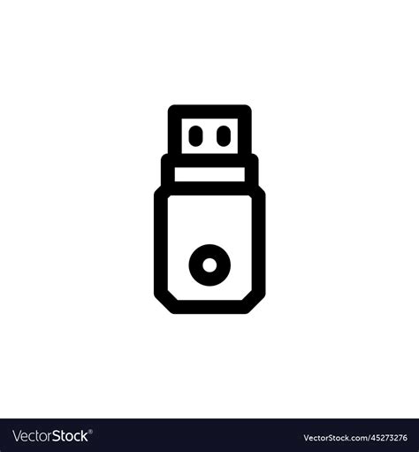 Flash Disk Icon Computer Component Icon Outline Vector Image