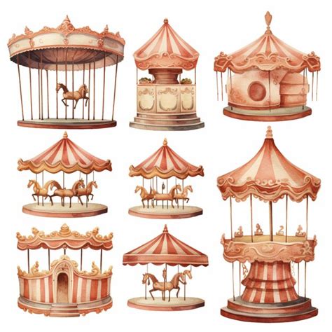 Premium Photo A Close Up Of A Carousel With Many Different Designs On