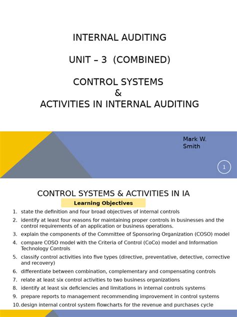 Unit 3 Lecture Slides Pdf Internal Control Business Economics