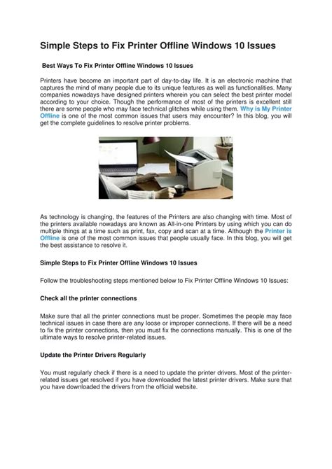 PPT Simple Steps To Fix Printer Offline Windows Issues PowerPoint Presentation ID
