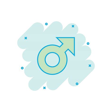Vector Cartoon Male Sex Symbol Icon In Comic Style Men Gender Concept Illustration Pictogram