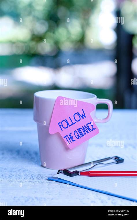 Text Sign Showing Follow The Guidance Conceptual Photo Controlling A